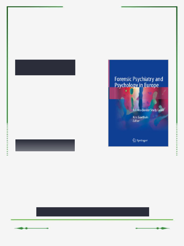 Forensic Psychiatry and Psychology in Europe Kris Goethals eBook ...