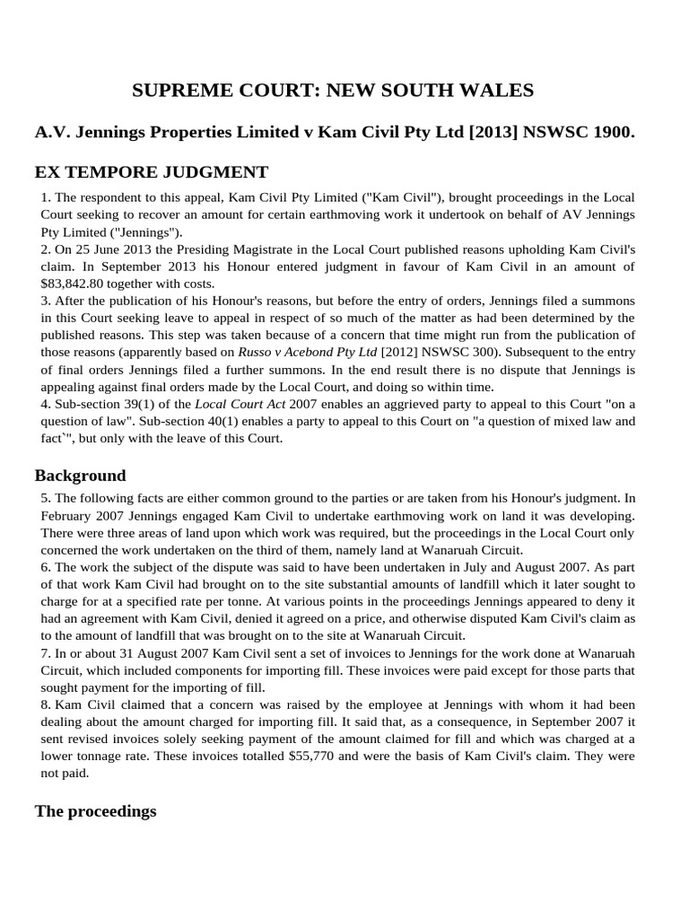 SUPREME COURT Case 1 | PDF | Judgment (Law) | Question Of Law