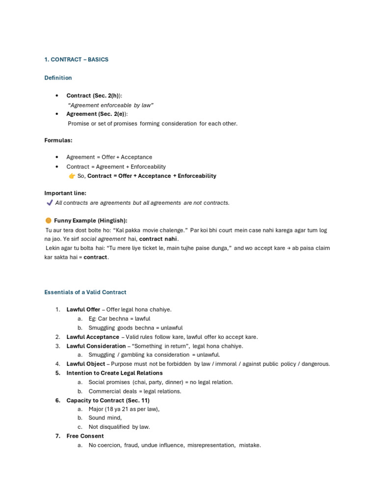 Ica Summary for Understanding | PDF | Consideration | Offer And Acceptance