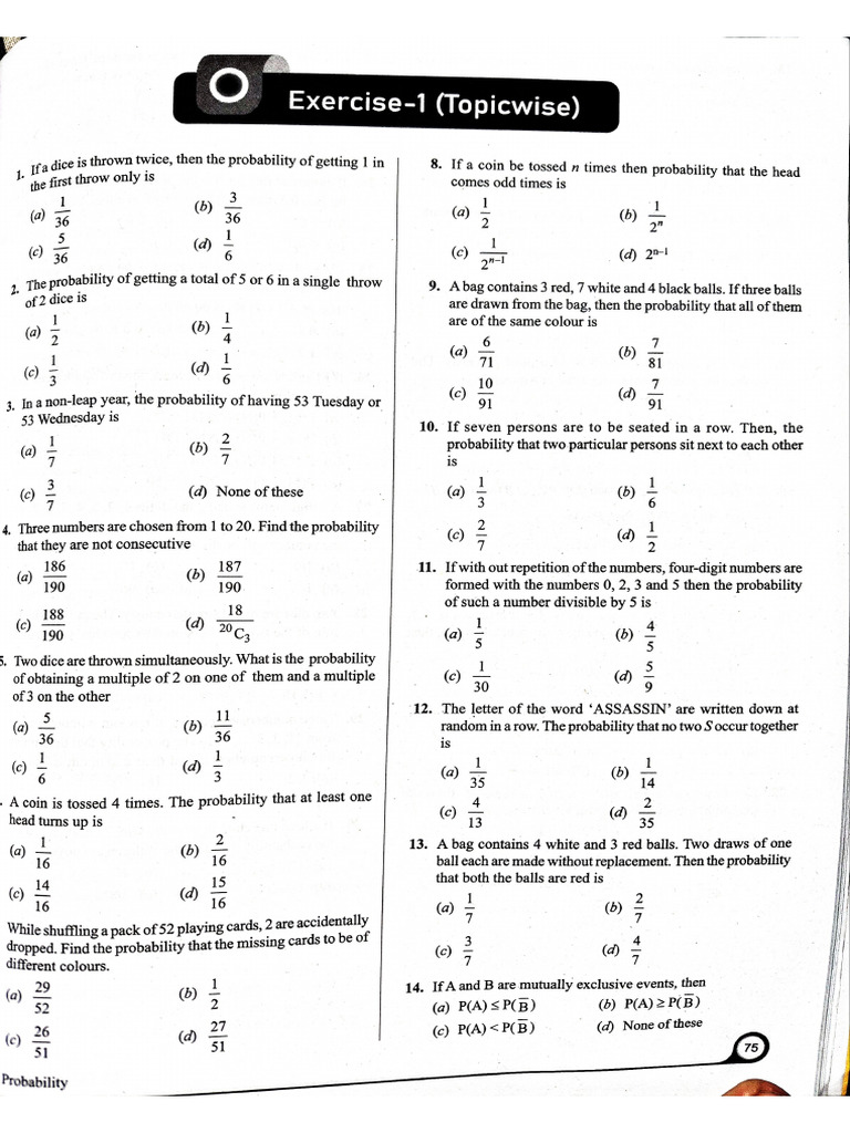 Probability Practice Questions | PDF
