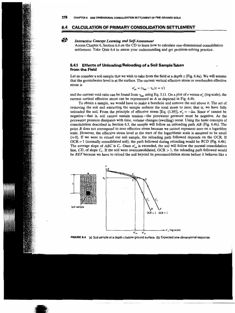 Calculation of Consolidation Settlement | PDF