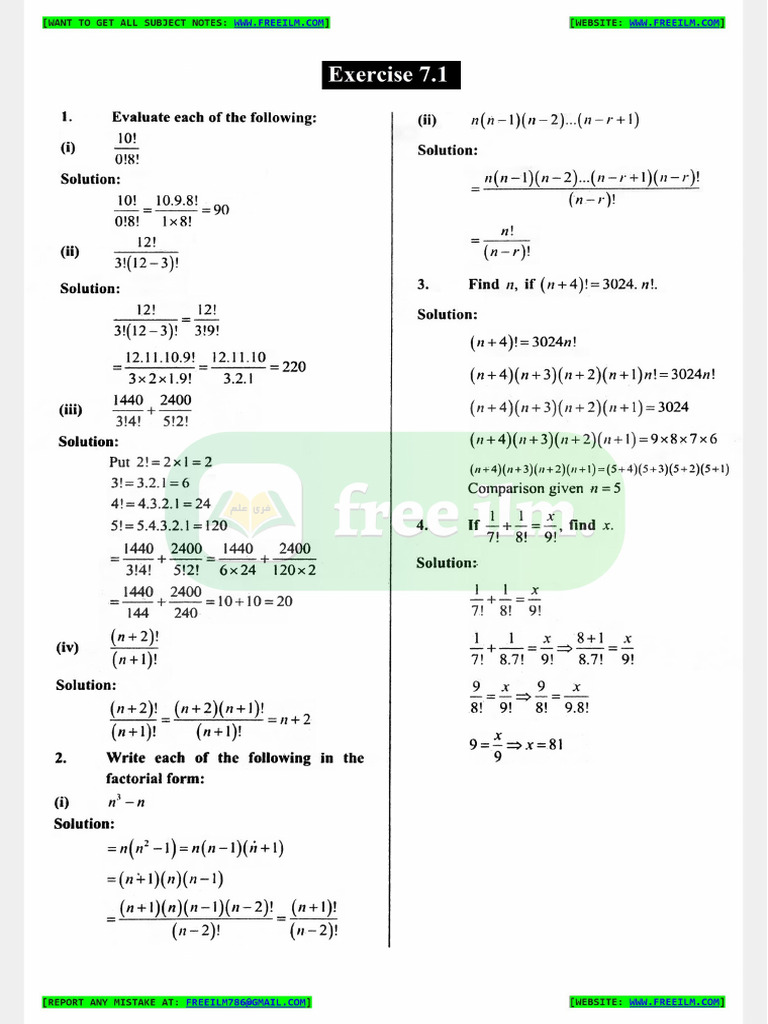 11th Math New Ch7 Ex7.1 | PDF