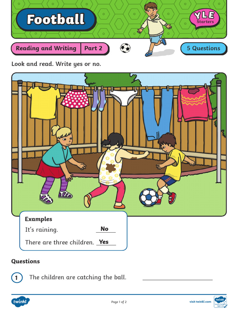 Football Reading and Writing Part 2 | PDF