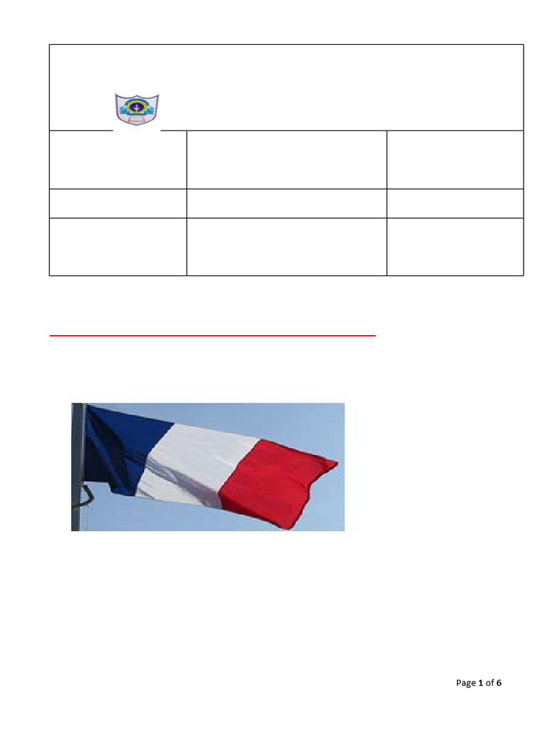 French Worksheet for Class 6 Students | PDF