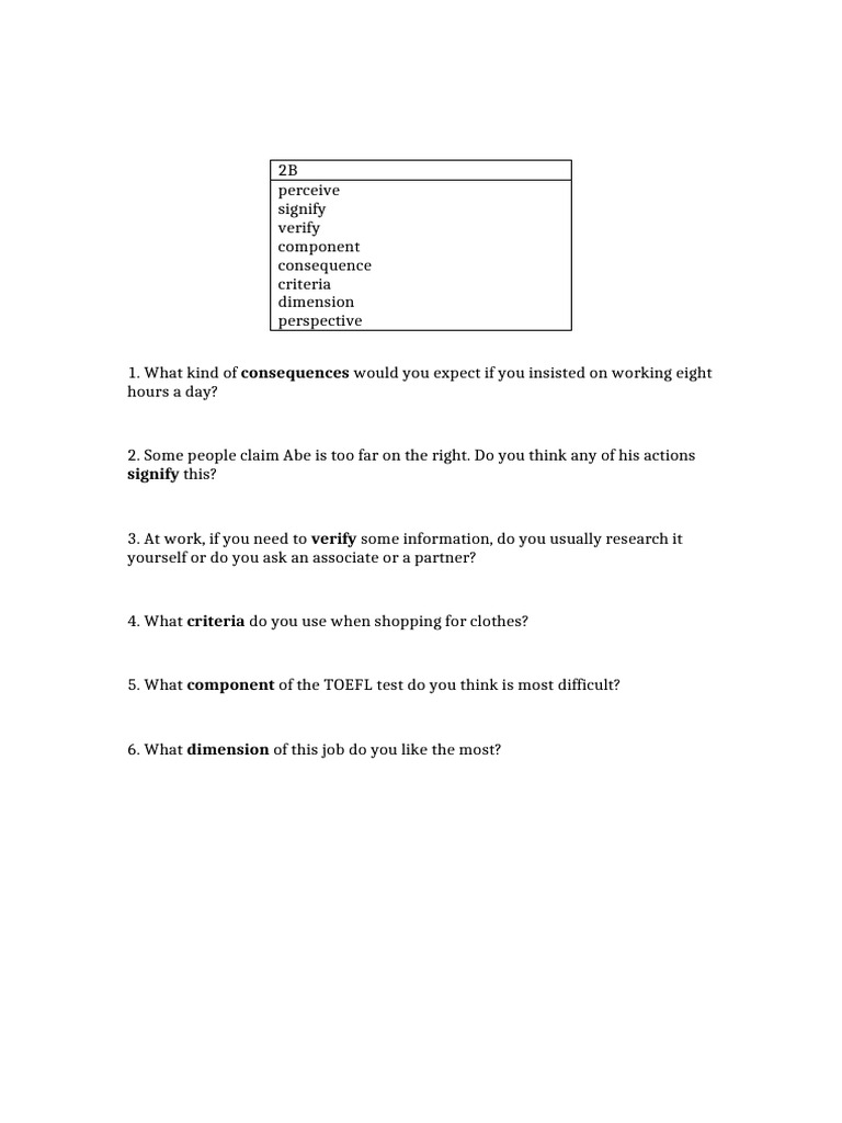 Vocabulary 2B | PDF