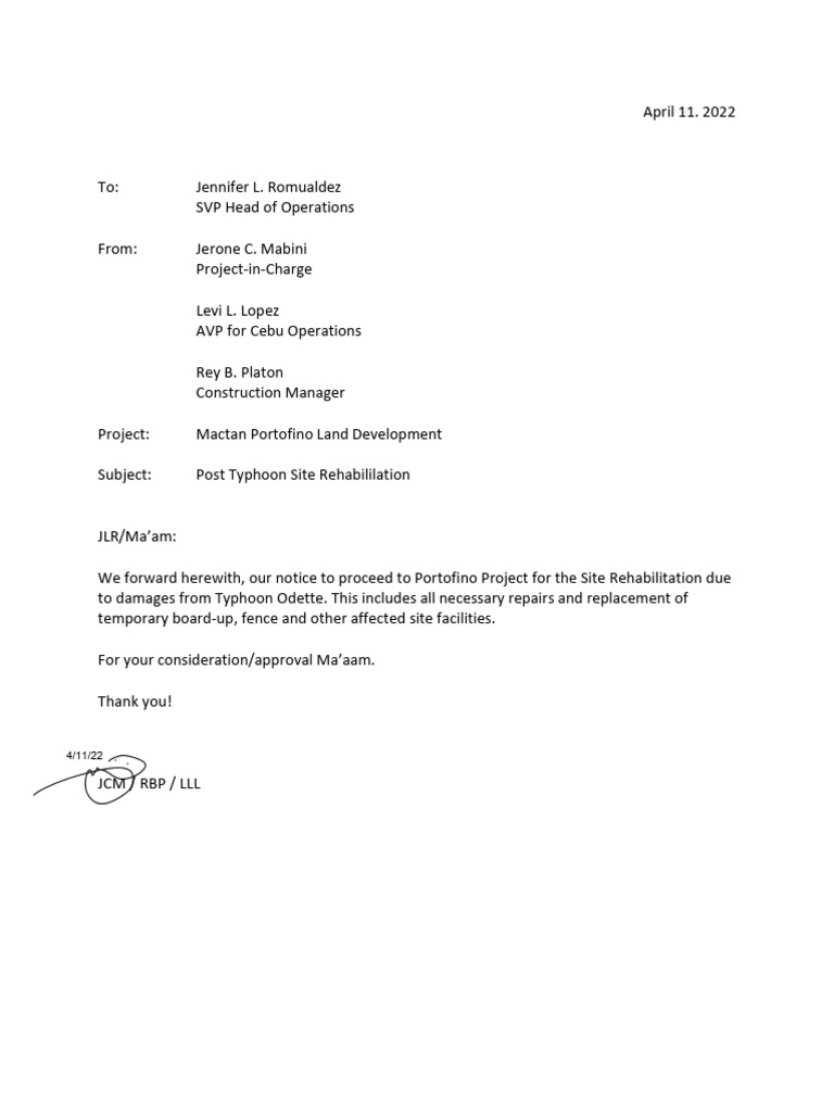 Cover Letter Fence Signed | PDF