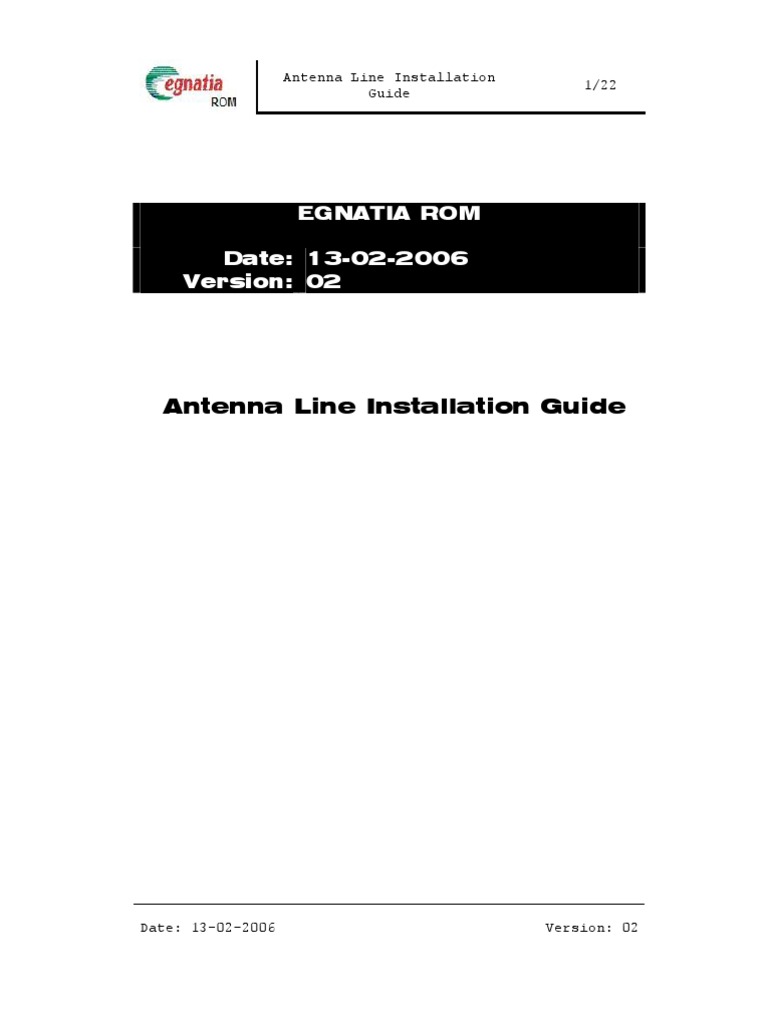 Antenna Line Installation Quide - v02 | PDF | Antenna (Radio) | Cable