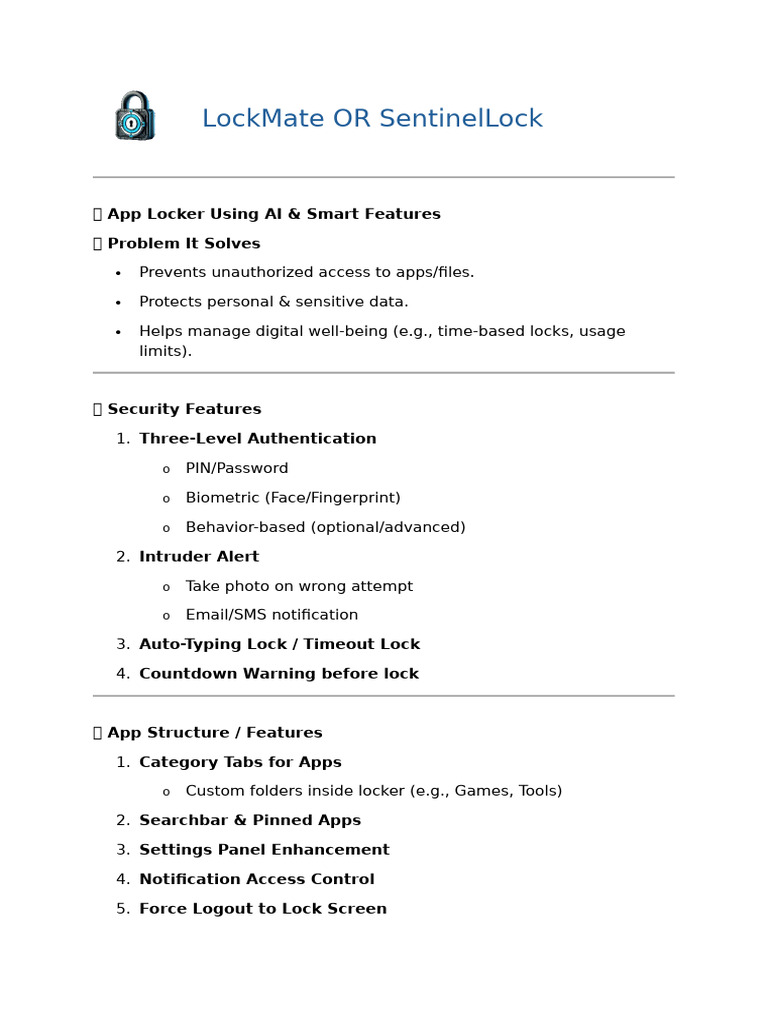 Lock Mate | PDF | Mobile App | Access Control