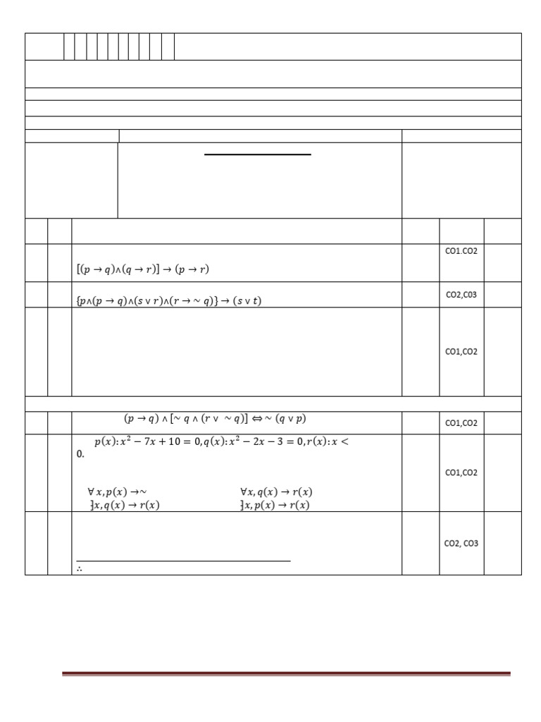 Discrete Mathematics Exam Paper 2025 | PDF | Discrete Mathematics ...
