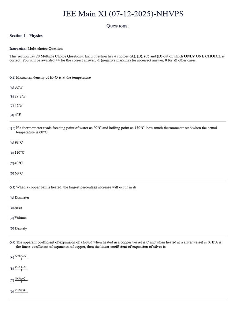 JEE_Main_XI__07_12_2025__NHVPS_Questions_lyst1765114260637 | PDF ...