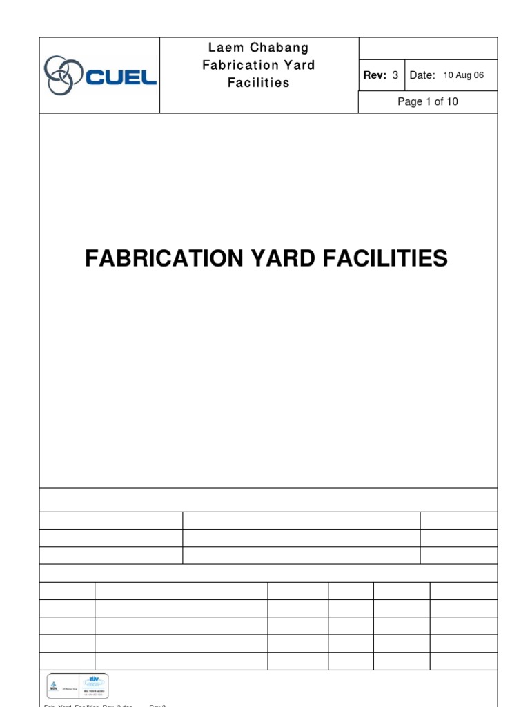Laem Chabang Fabrication Yard Overview | PDF | Crane (Machine) | Metal ...