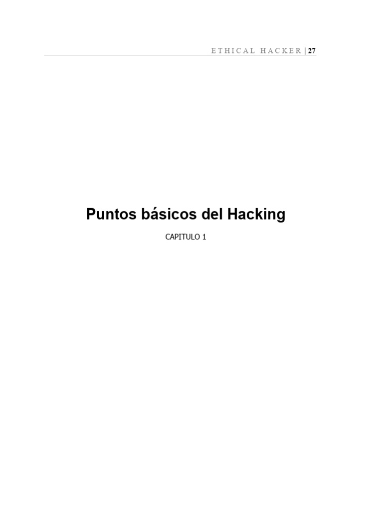 Libro+de+Hackin+ +capítulo+1 | PDF | Hacker de seguridad | Informática