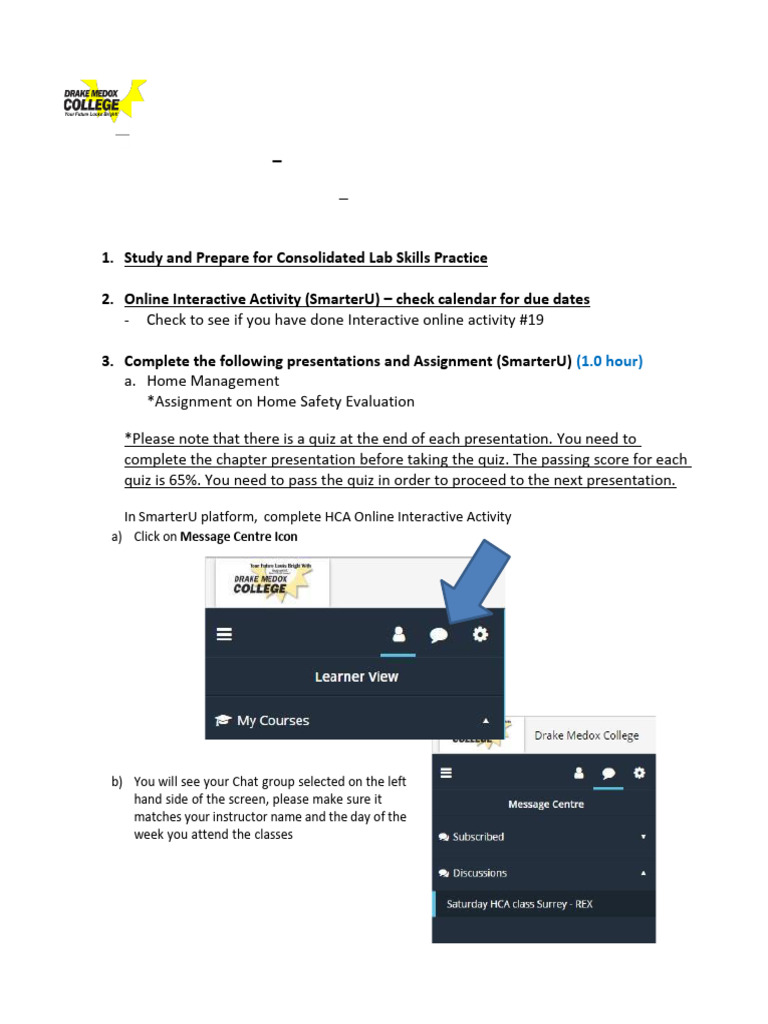HCA 107 PCA Lesson 17 18 19 - Instructions and Homework | PDF