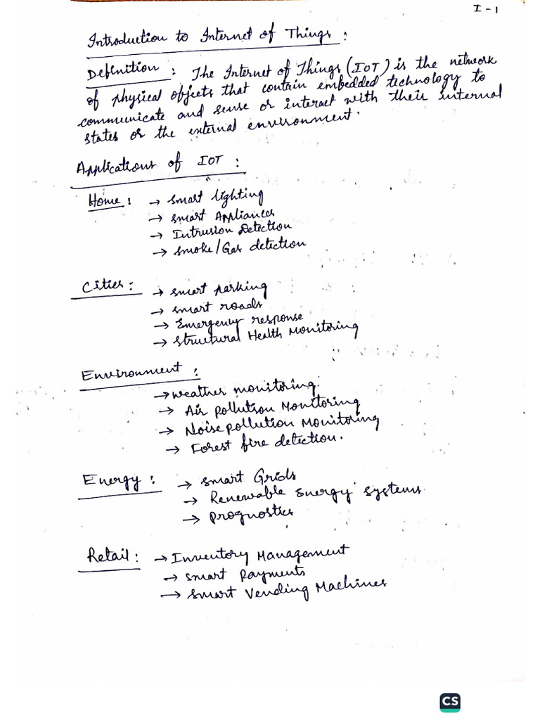 IoT Unit-1 Notes | PDF