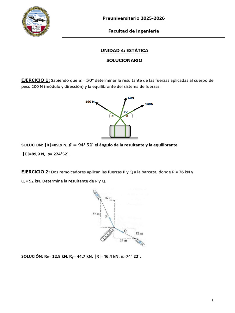 SOLUCIONARIO FAIN UNCOMA PREUNIVERSITARIO | PDF | Fuerza | Viga ...