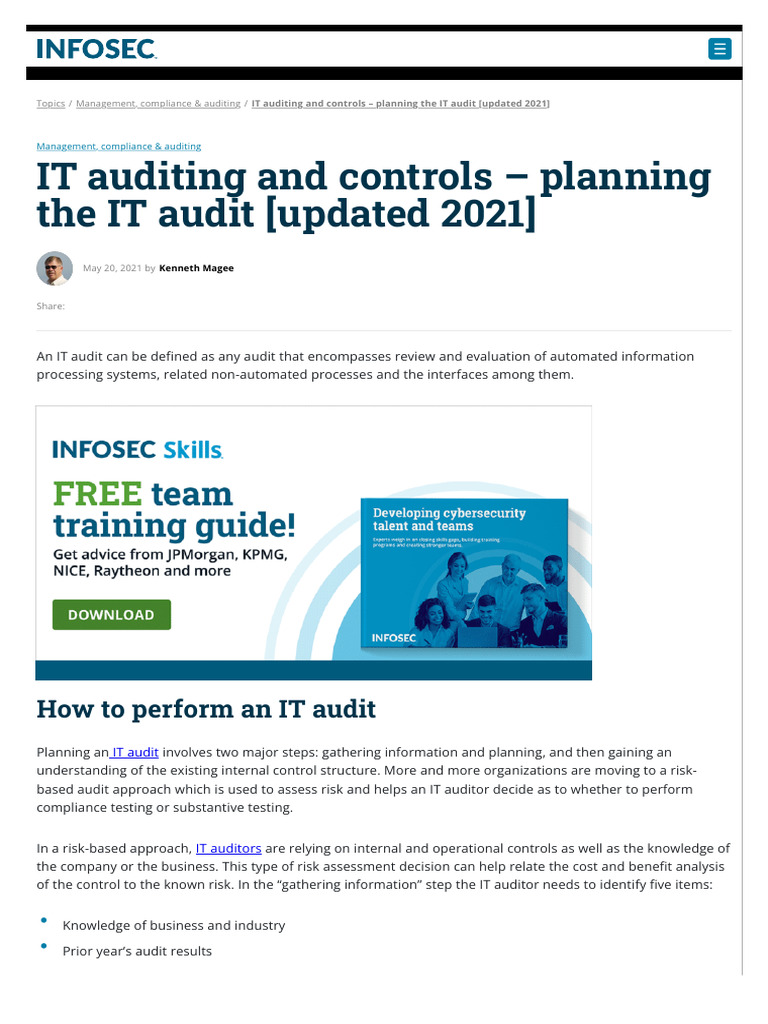IT Auditing and Controls - Planning The IT Audit (Updated 2021 ...