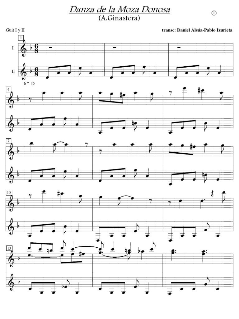 Ginastera, Alberto - Danza de La Moza Donosa | PDF