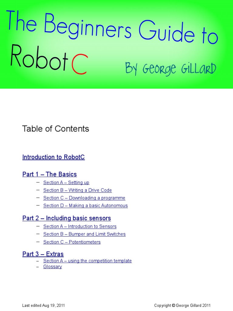 Beginners Guide To RobotC | PDF | Control Flow | Source Code