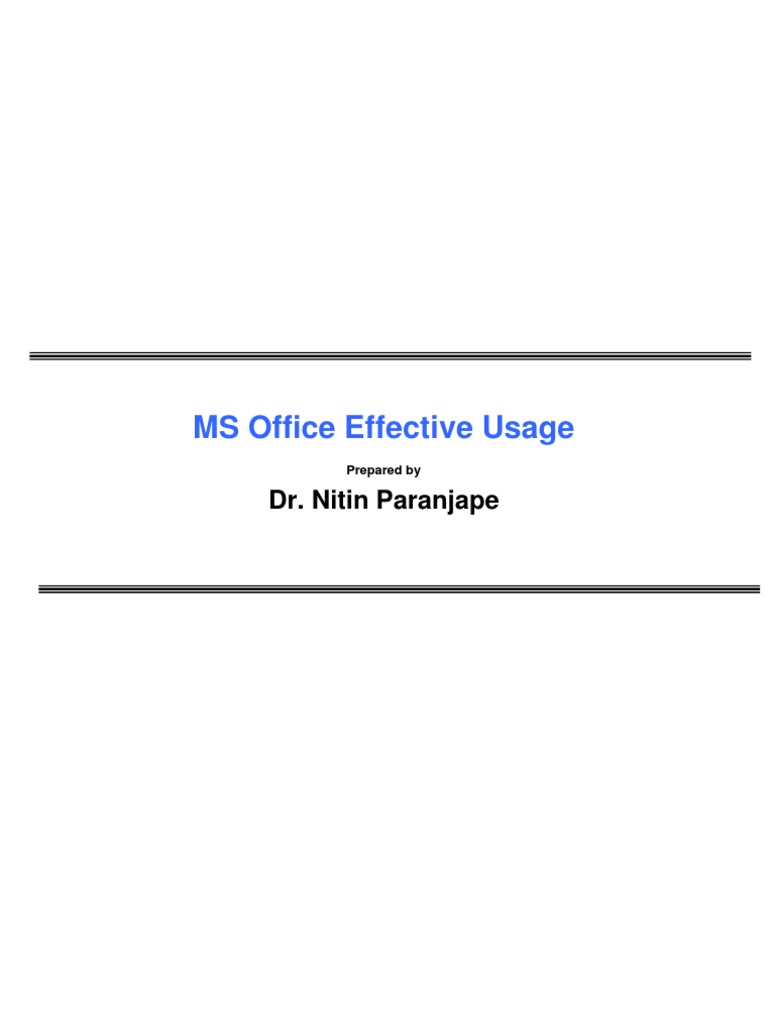 MS Office Word & Excel Guide | PDF | Microsoft Power Point | Page Layout