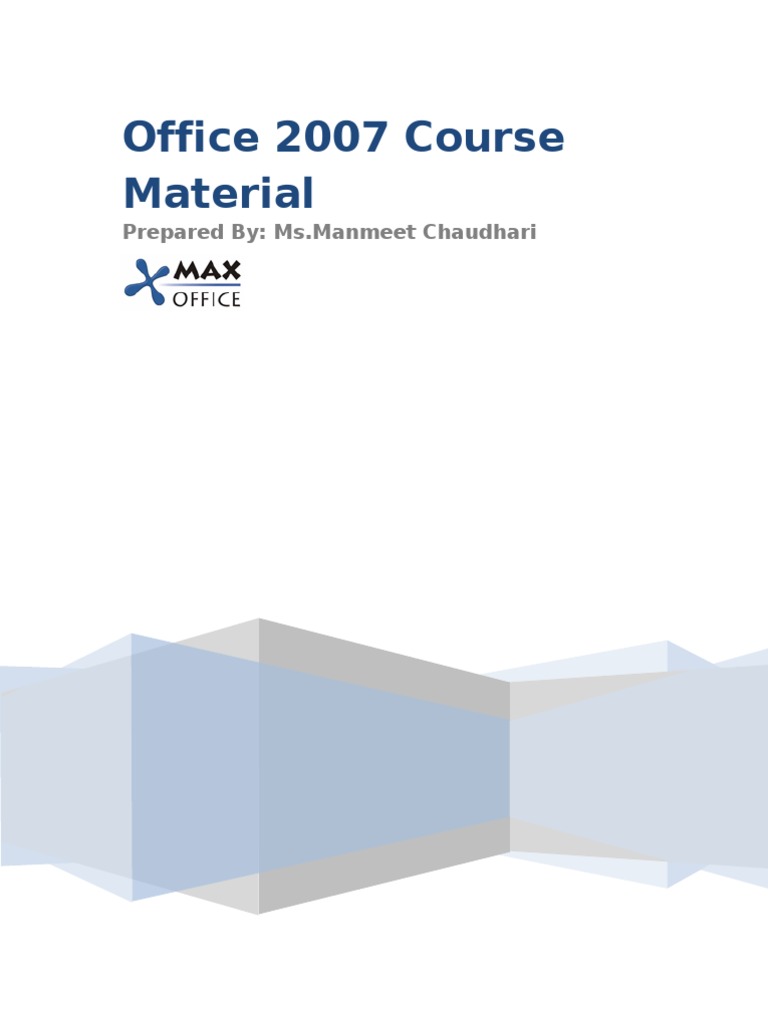 Office 2007 Course Material | Download Free PDF | Spreadsheet ...