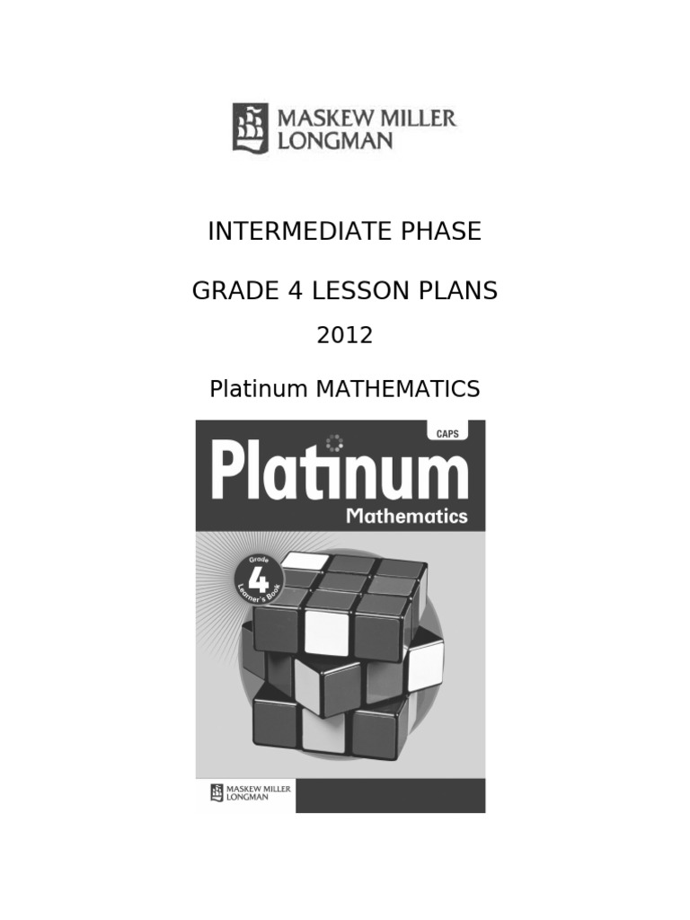 Platinum Mathematics Grade 4 Lesson Plans | PDF | Multiplication | Rounding