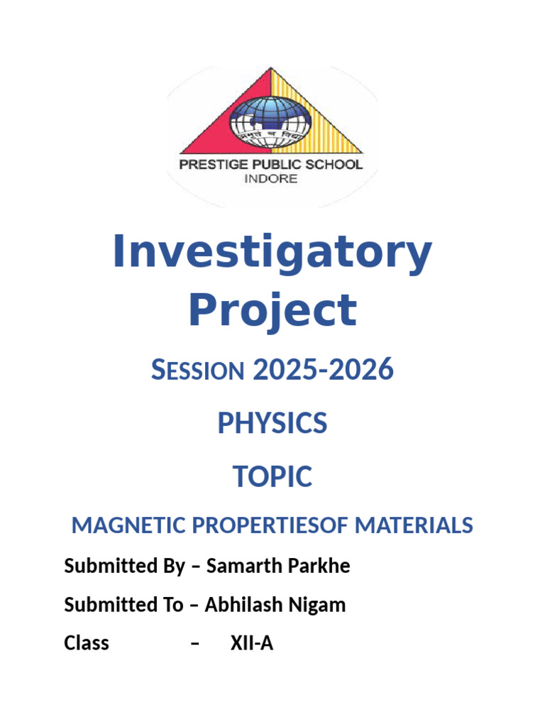 Magnetic Properties of Materials Project | PDF | Magnetism | Ferromagnetism