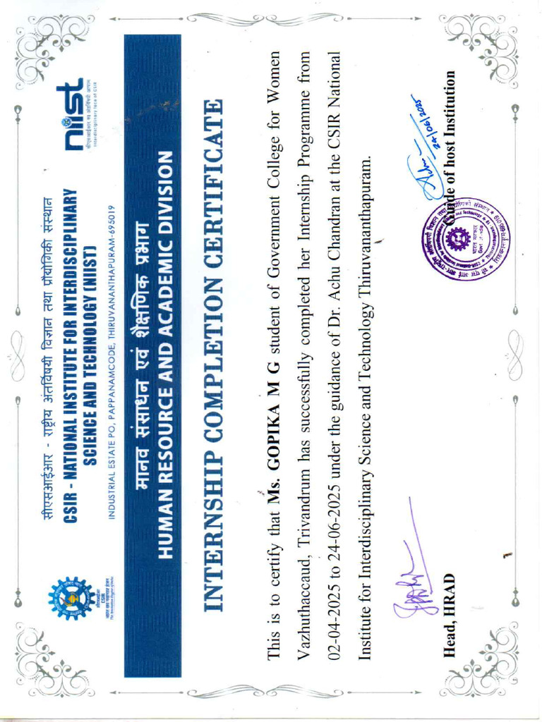 Project Completion Certificate | PDF