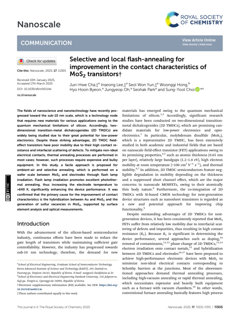 Selective and Local Flash-Annealing For | PDF | Field Effect Transistor ...