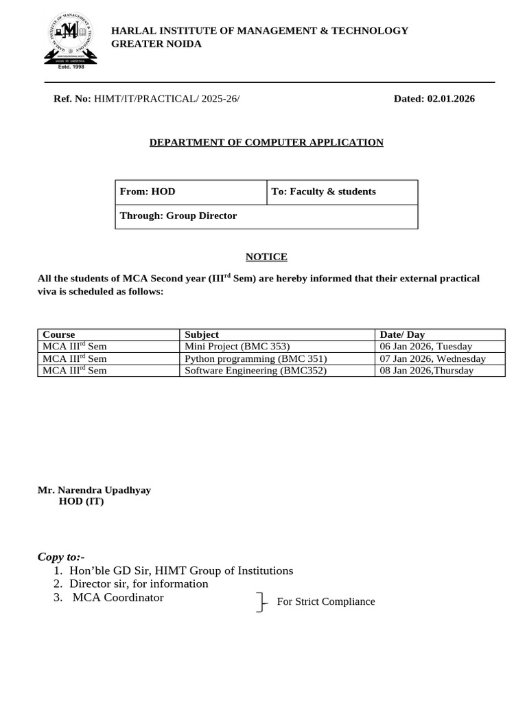 MCA 2 Notice | PDF