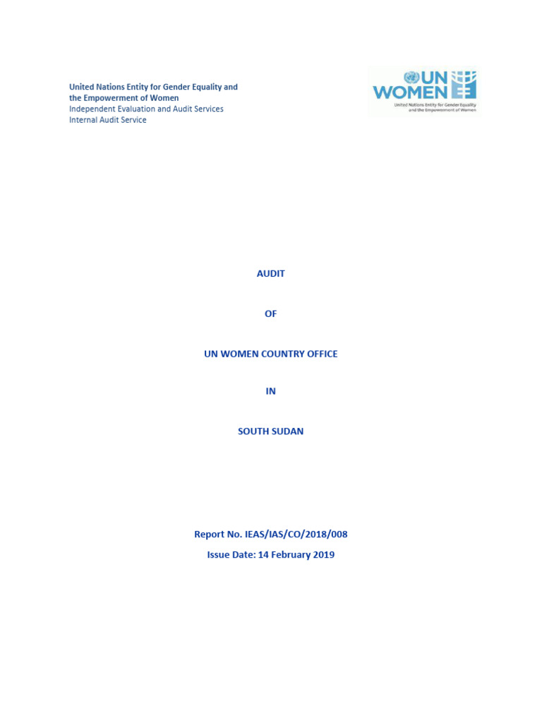 UN Women Audit Report 2018 2134 Country Office in South Sudan en | PDF ...