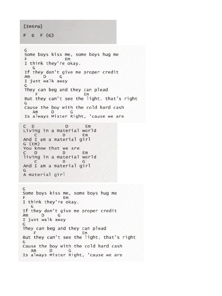 Cassandra Beck - Material Girl (Easy Chords) | PDF