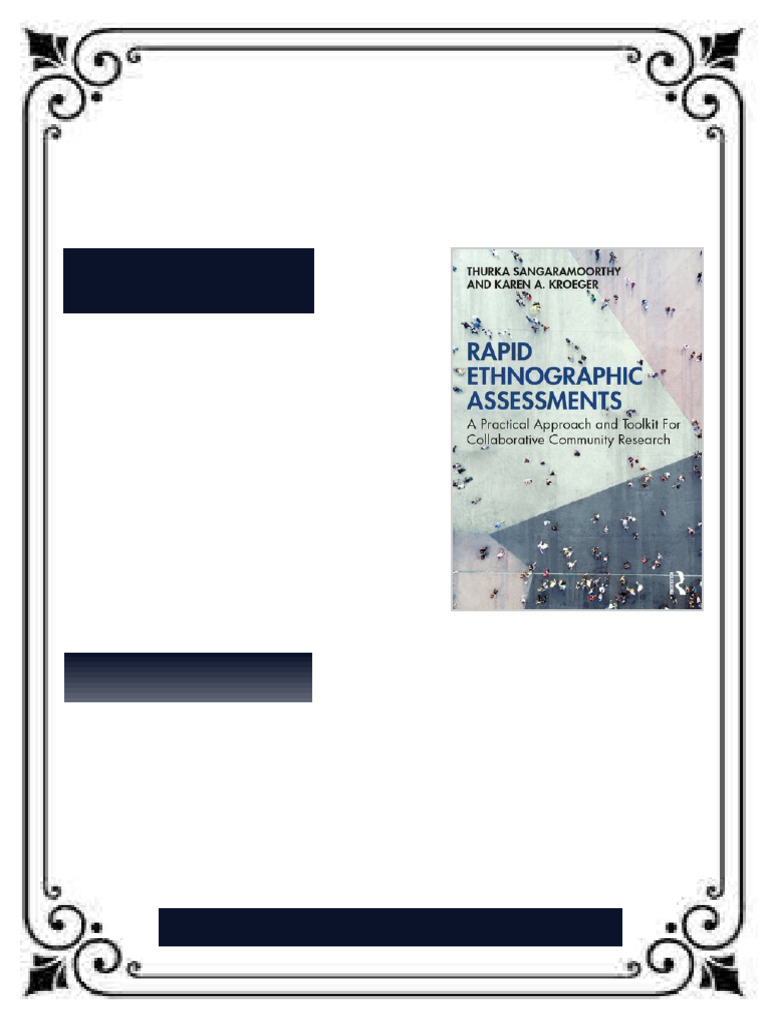 Rapid Ethnographic Assessments A Practical Approach and Toolkit For ...