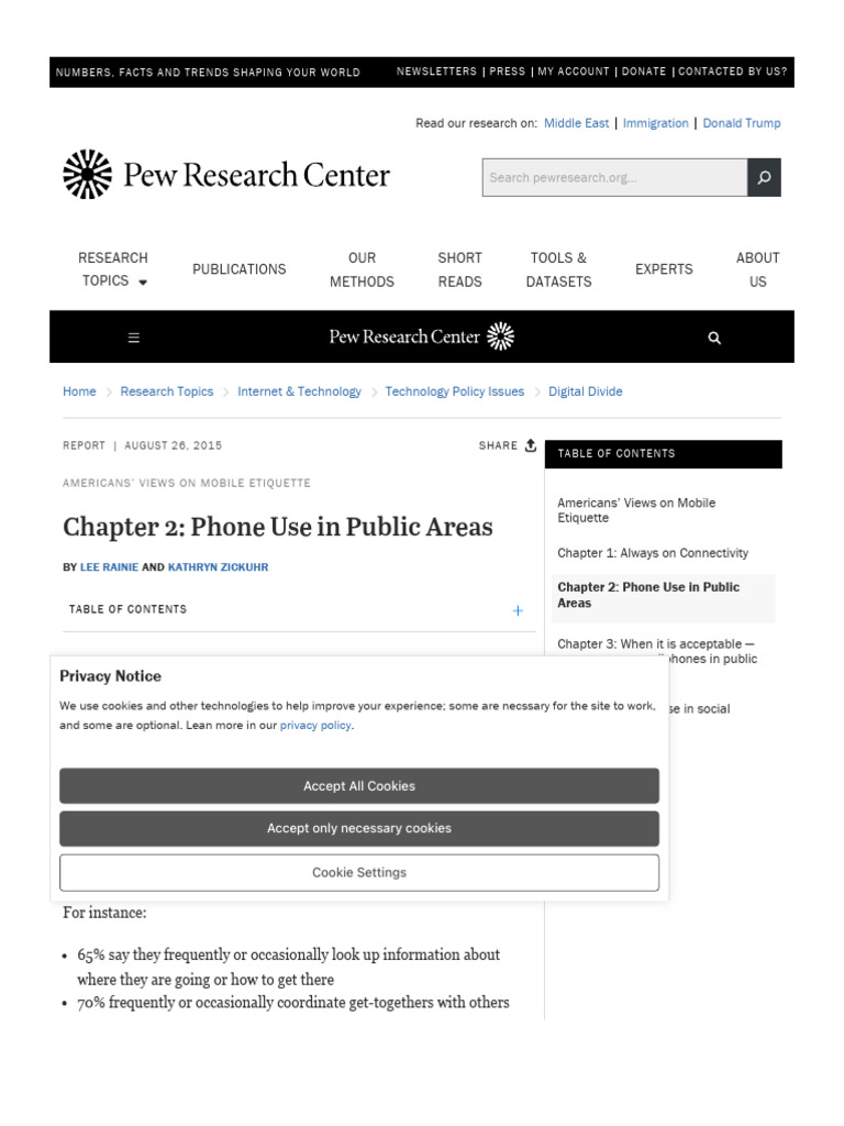 How Americans Use Their Cellphones in Public | PDF | Mobile Phones ...