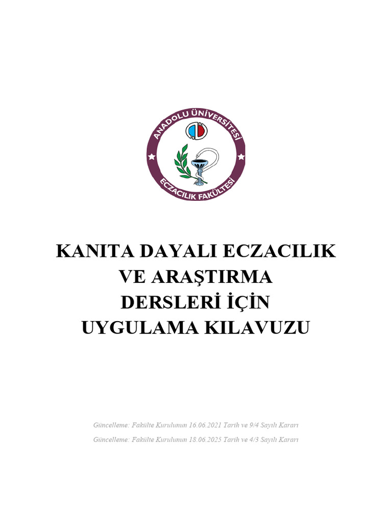Kanita Dayali Eczacilik Guncelleme 2025 Haziran C6c73ce71226d458 | PDF
