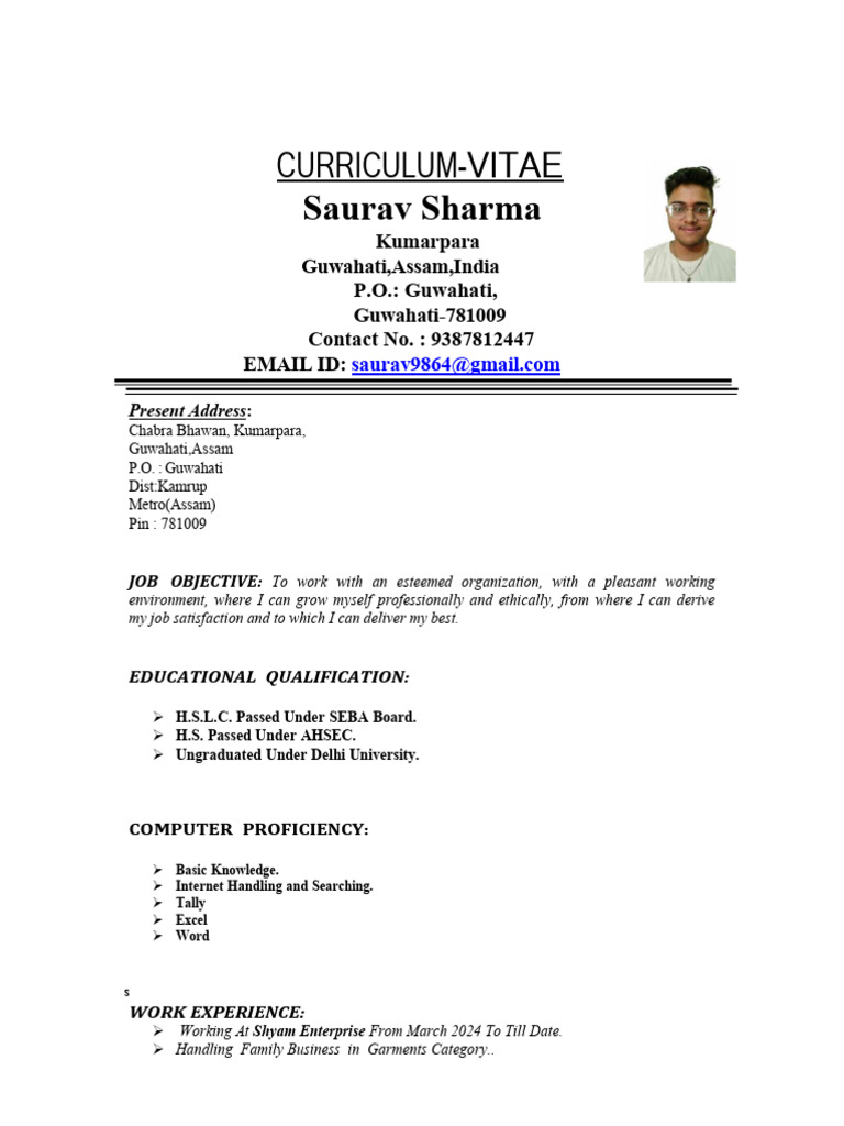 Saurav Sharma Resume | PDF