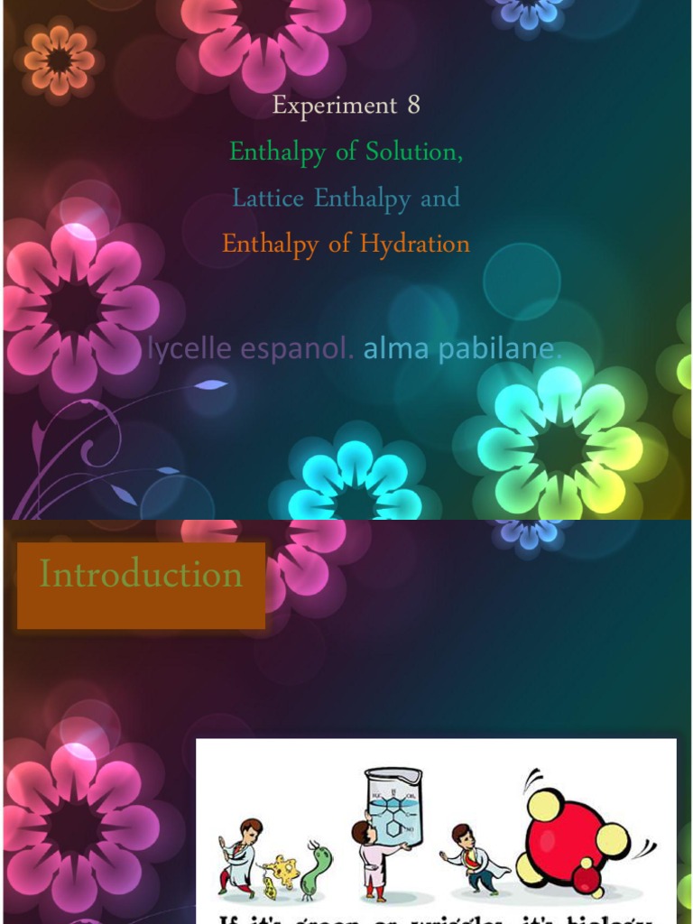 Chem 156.1 Experiment 8 (Solution, Lattice, Hydration) | PDF ...