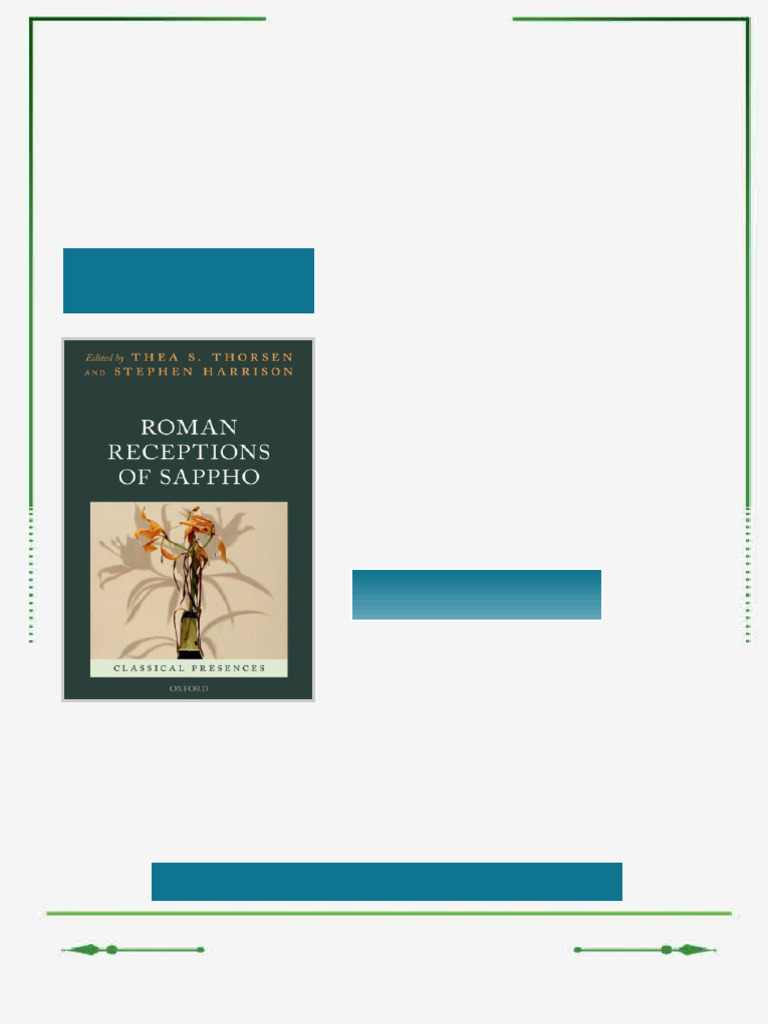 Roman Receptions of Sappho Thea S Thorsen ebook long form chapters ...