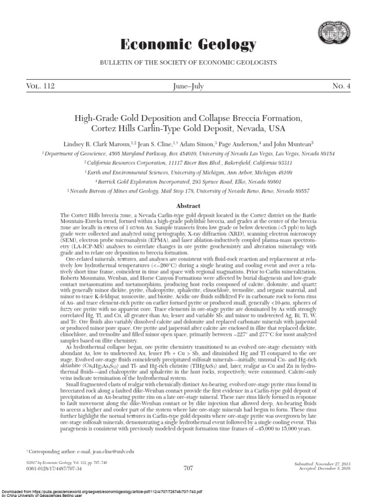 High-Grade Gold Breccia Formation in Nevada | PDF | Minerals | Geology