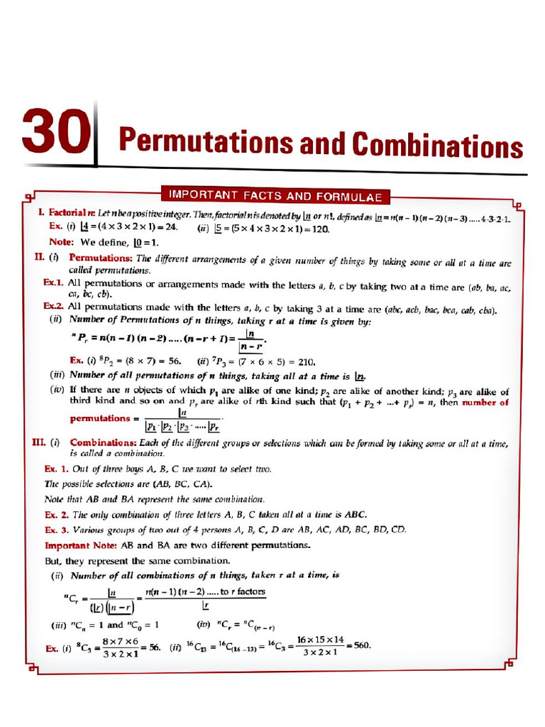 Permutations & Combinations | PDF