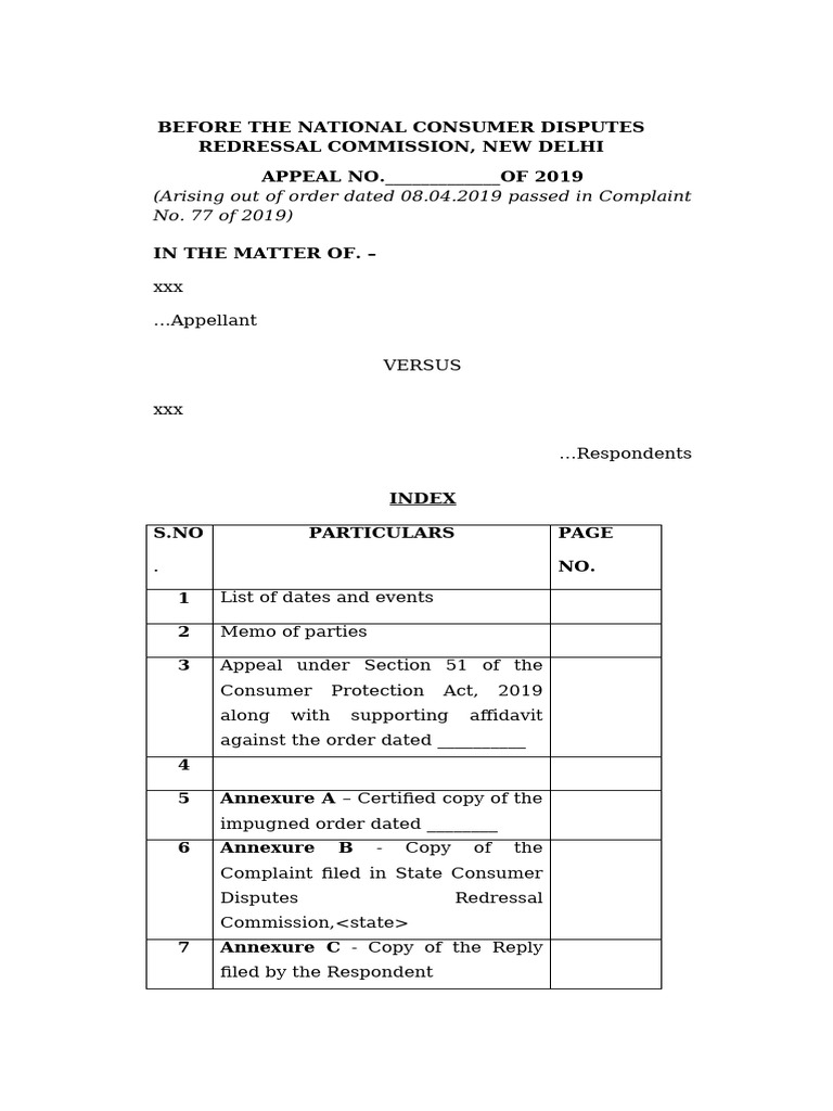 9 Draft Kripal Kaur Appeal NCDRC | PDF | Indemnity | Insurance