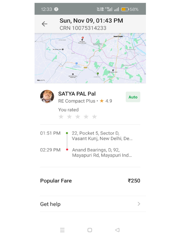 Ola Auto Bill | PDF