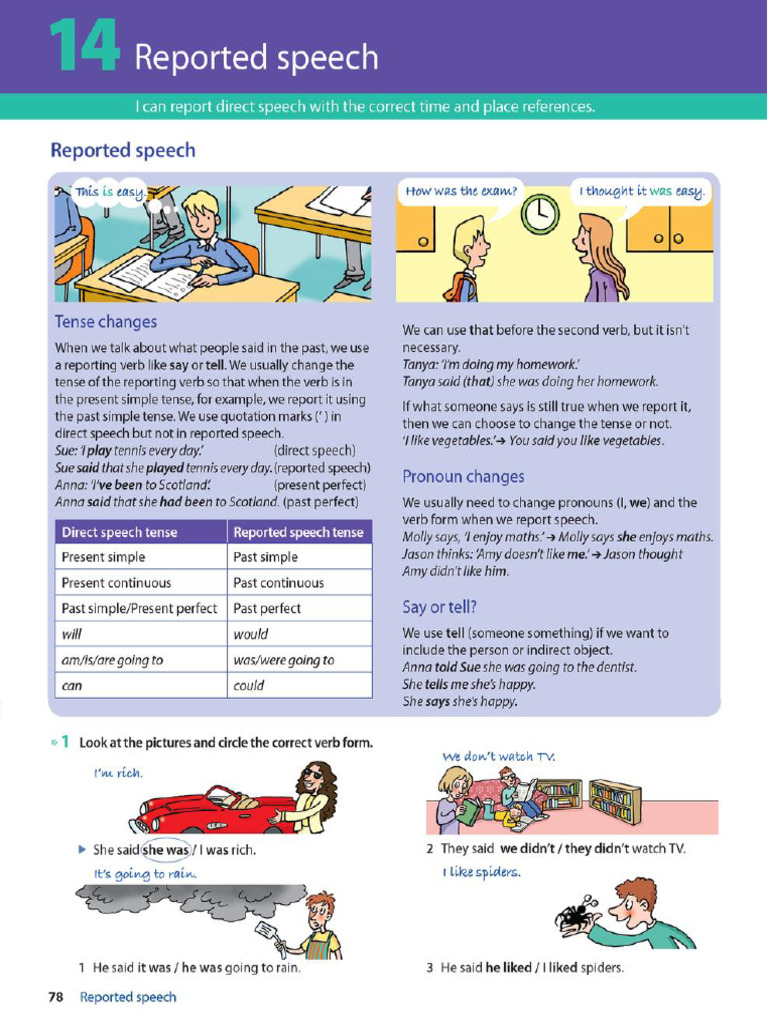 Understanding Reported Speech Rules | PDF | Grammar | Syntax