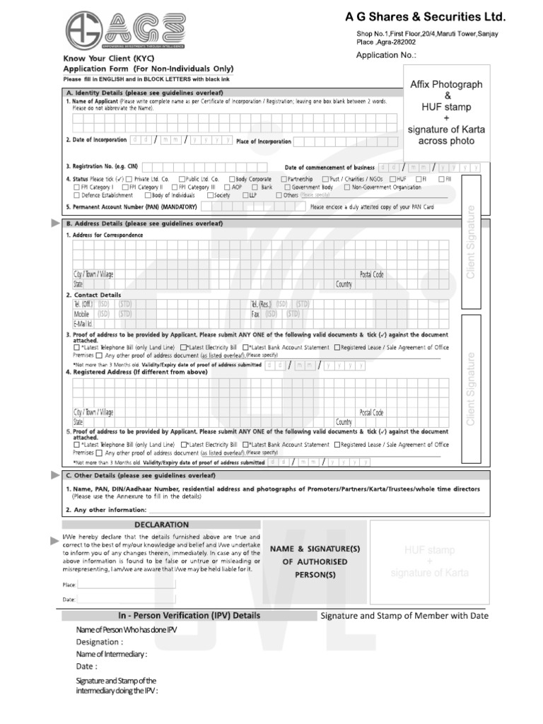 Non Individual Kyc Huf | PDF