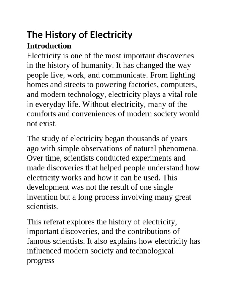 The History of Electricity | PDF | Electricity | Alternating Current