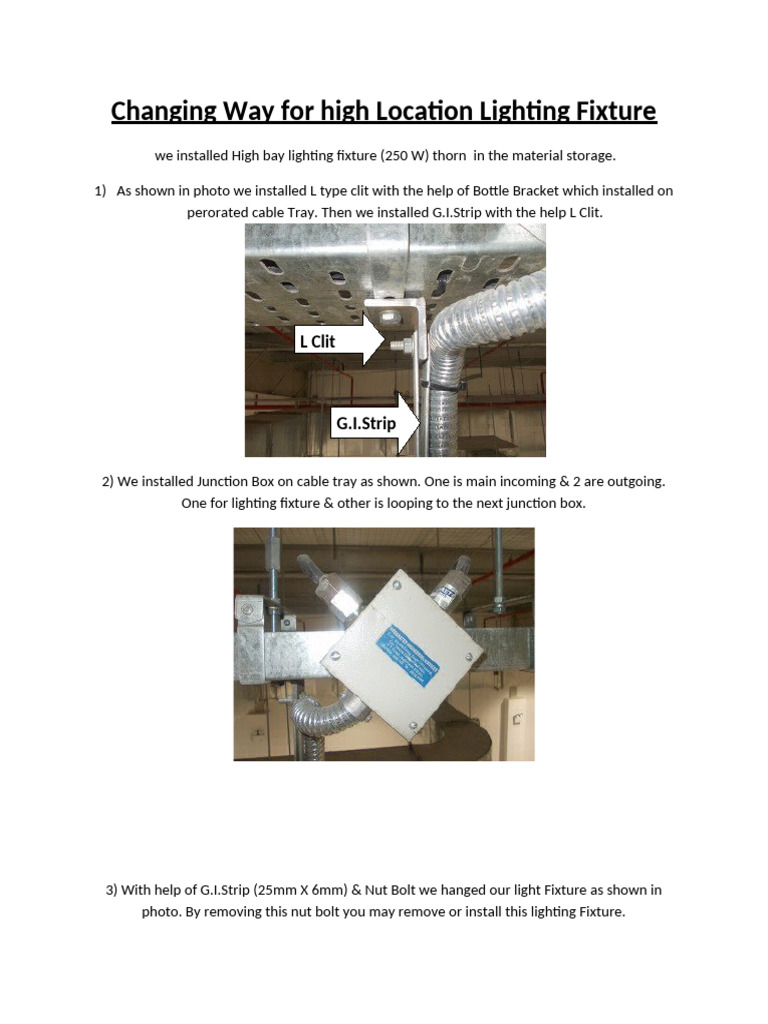 Changing Way For High Location Lighting Fixture | PDF