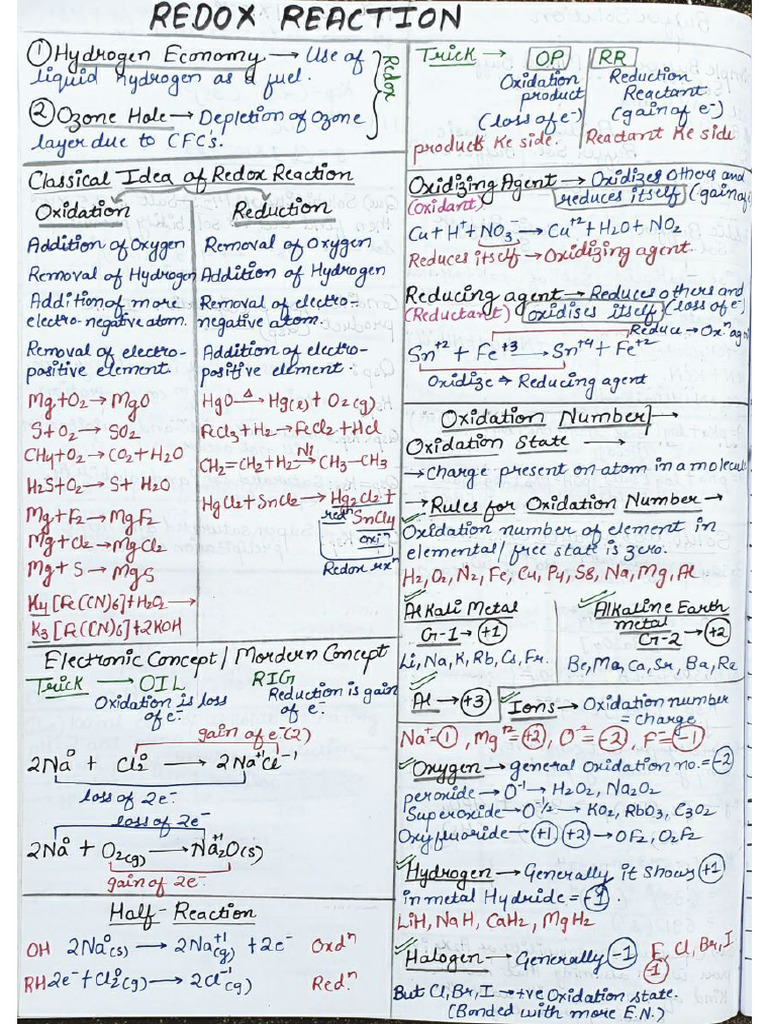 Redox Reactions Chemistry | PDF