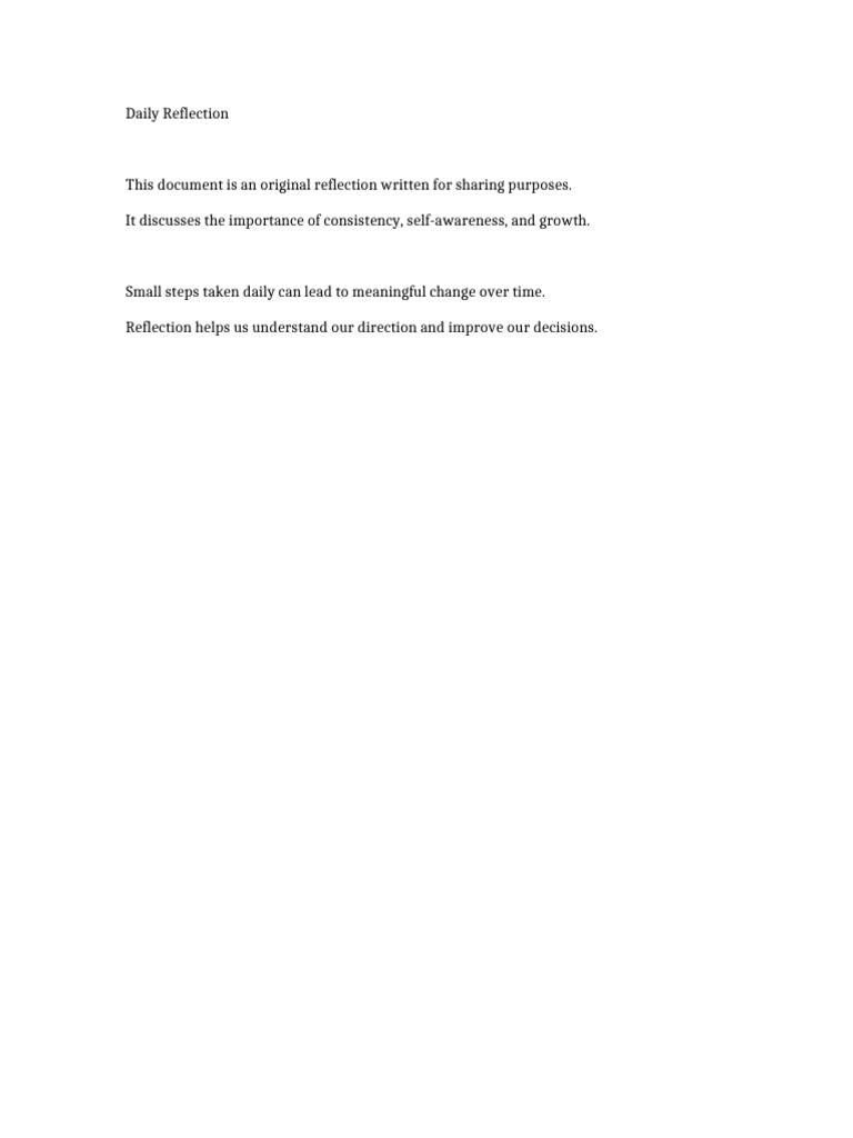 Daily Reflection | PDF