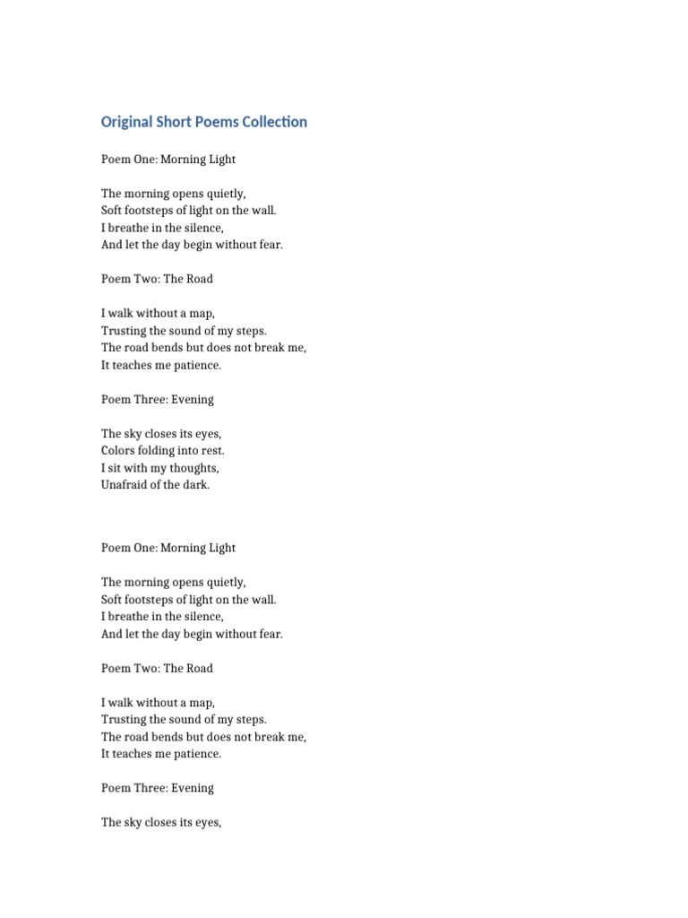 Short Poems on Life's Journey | PDF