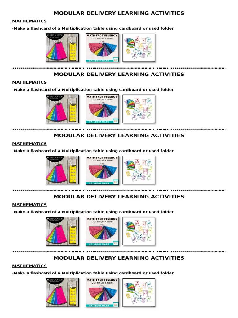 Modular Delivery Learning Activities | PDF