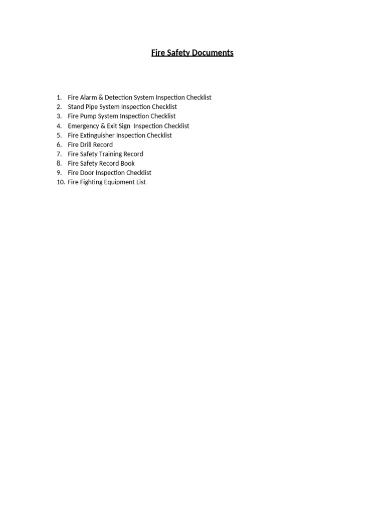 Fire Safety Documents | PDF